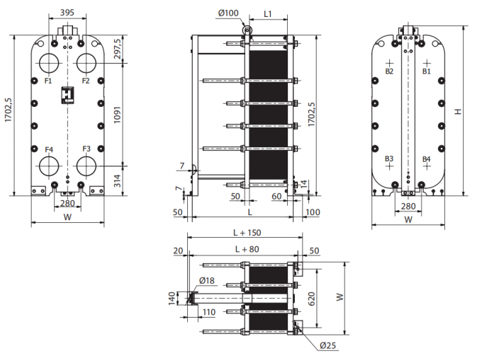 해양 산업 열교환기 Sondex S65 Phe 가스켓
